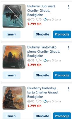 Blueberry Bookglobe na komad Novo Bluberi