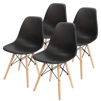 Set plastičnih trpezarijskih stolica Aurora crna 4/1 25-KS006SET