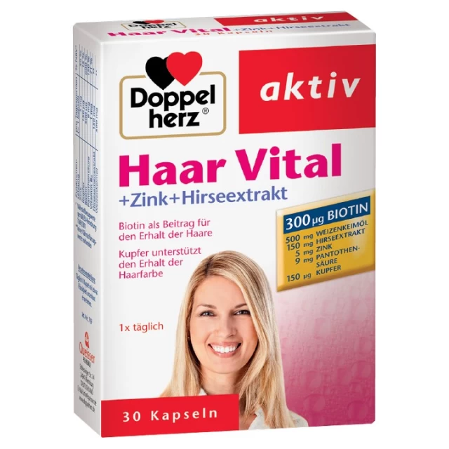 DOPPELHERZ AKTIV VITAMINI ZA KOSU – Ishrana iz korena za sjaj i gustinu (30 kapsula)