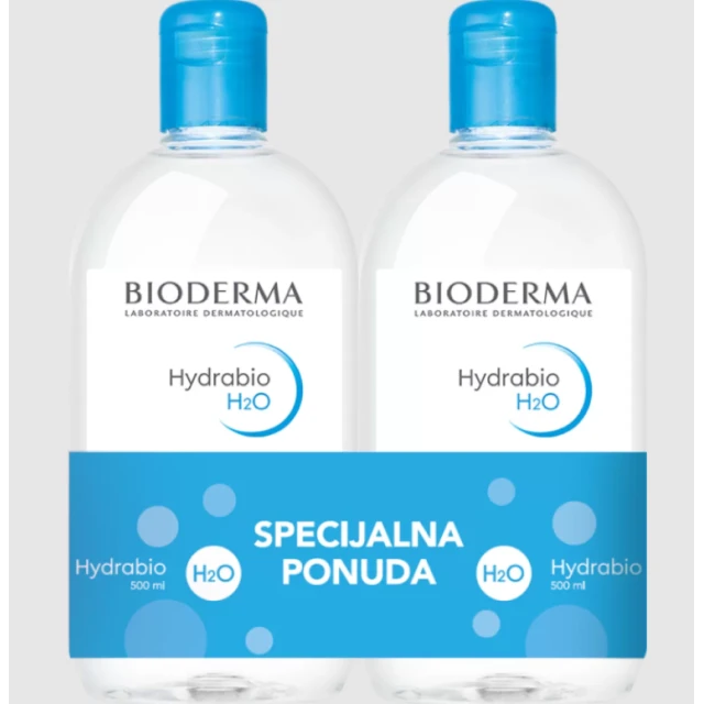 BIODERMA PROMO HYDRABIO H2O MICELARNA VODA 500ml 1+1 GRATIS – DVOSTRUKA HIDRATACIJA ZA DEHIDRIRANU KOŽU