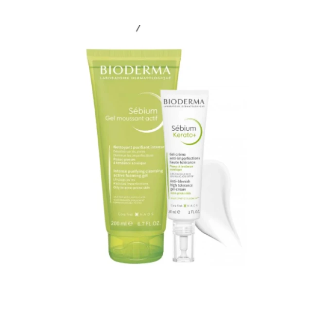 BIODERMA PROMO SÉBIUM SET – AKTIVNI GEL ZA UMIVANJE 200ml + KERATO+ KREMA 30ml