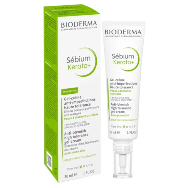 BIODERMA SÉBIUM KERATO+ 30ml – MOĆNI GEL-KREM PROTIV AKNI, MITISERA I FLEKA