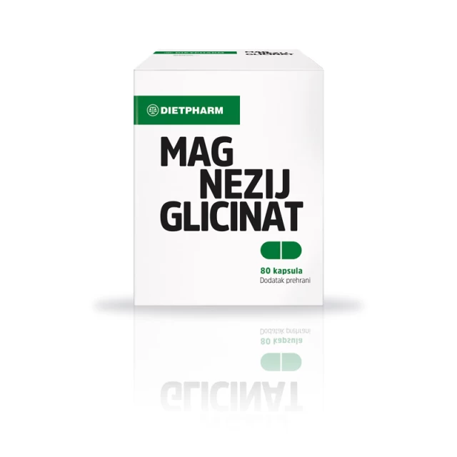 DIETPHARM MAGNEZIJUM GLICINAT 80 kapsula – Kelirani dermo-mineral za maksimalnu apsorpciju i mir