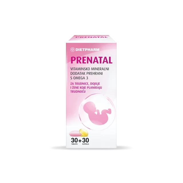 DIETPHARM PRENATAL 30 tableta + 30 kapsula – Sveobuhvatna dermo-nutritivna podrška trudnicama i dojiljama