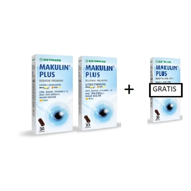 MAKULIN PLUS KAPSULE (2+1 GRATIS) – Tromeesečna intenzivna dermo-nutritivna zaštita vida