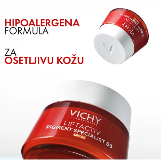 VICHY LIFTACTIV B3 KREMA PROTIV HIPERPIGMENTACIJSKIH FLEKA I BORA SPF 50 50 ML – MOĆNA DNEVNA ZAŠTITA I TRETMAN