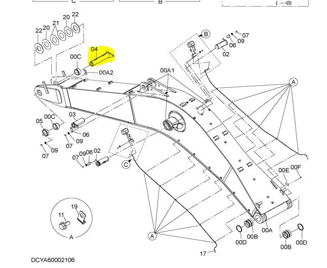 PIN Hitachi 8100949 za bagera