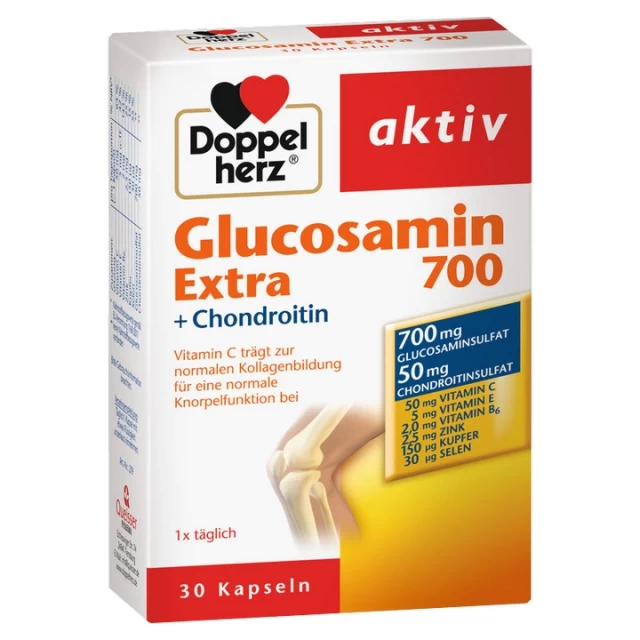 DOPPELHERZ AKTIV GLUKOZAMIN EXTRA 700 + KONDROITIN – Za vitalne i pokretljive zglobove (30 kapsula)