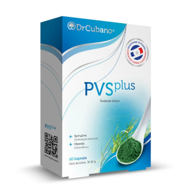 DR. CUBANO PVS PLUS – Prirodna detoksikacija uz Spirulinu i Hlorelu (60 kapsula)