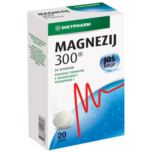 MAGNEZIJ 300 šumeće tablete 20 kom – Dermo-metabolička podrška i mišićna vitalnost