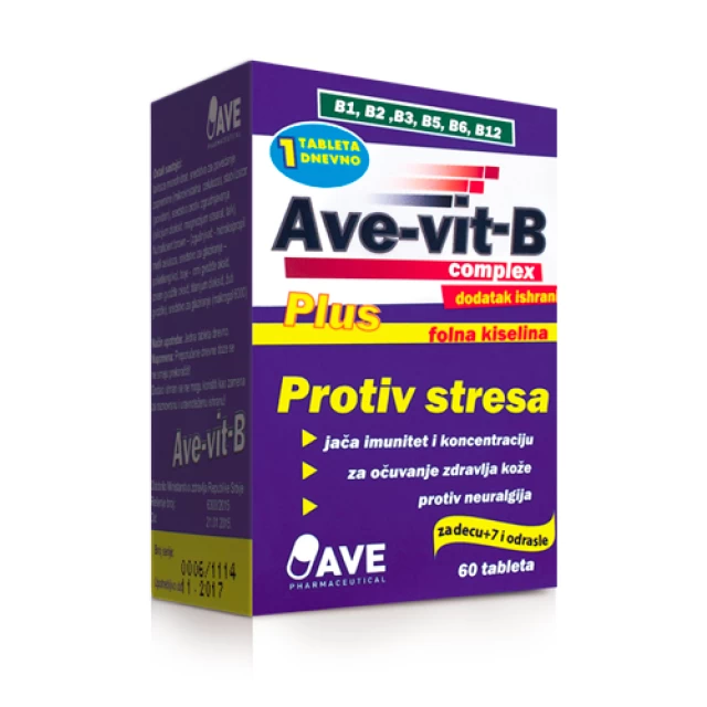 AVE VIT B COMPLEX 60 TABLETA – Snaga B vitamina za stabilan nervni sistem