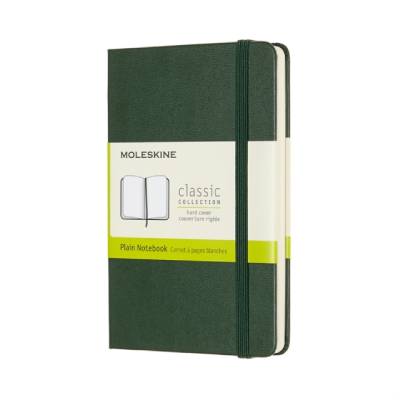 Agenda - Moleskine, Pocket Plain Notebook, Myrtle Green, Hard cover