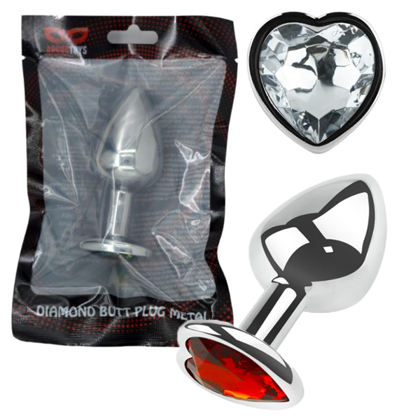 Butt plug silver heart small