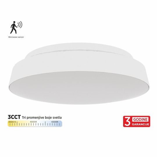 PLAFONJERA LED M205790 20W/CCT BELA IP20 FI230mm OKRUGLA SA SENZOROM POKRETA MITEA 90790