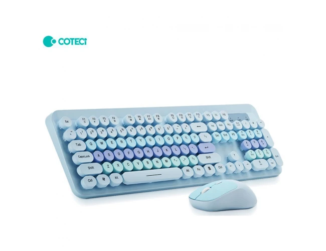Coteci 0F-054 žičani set tastatura i miš plava