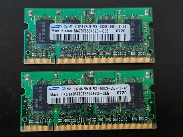 Samsung 512MB 2Rx16 PC2-5300S-555-12-A3 dve memorije