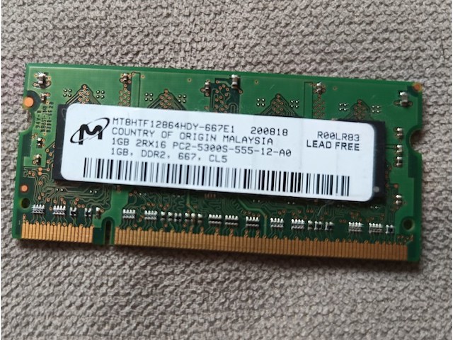 Micron 1GB 2RX16 PC2-5300S-555-12-A0 DDR2 667, CL5