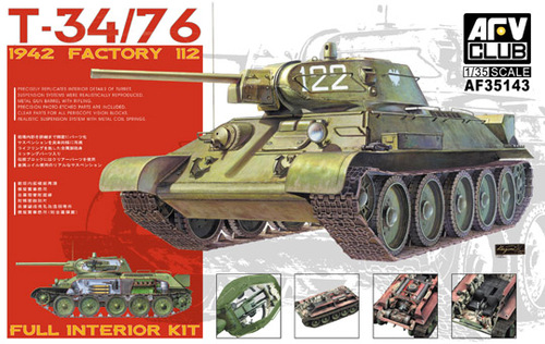 AFV Club 35143 Soviet T-34/76 model 1942 (factory 112) in Polish Service with full interior kit