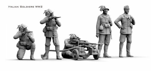 Peddinghaus-Decals 72F450 Italian WWII soldiers with Solothurn Anti-Tank Weapon (3D-Printed)