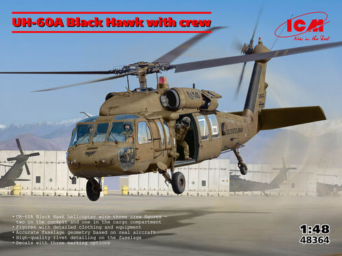 NEW! ICM 48364 Sikorsky UH-60 A Black Hawk with Crew