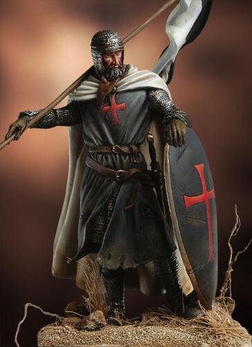 Andrea Miniatures SMF52 Series Medieval Knights - Templar Knight Bannerholder (XII Century)