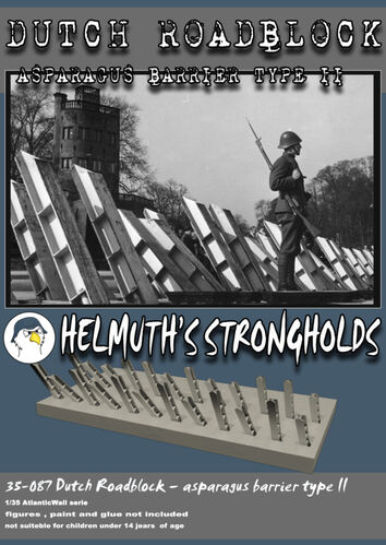 NEW! Helmuth's Strongholds 35087 Dutch Roadblock - Asperge Versperring Type II (3D-Printed)
