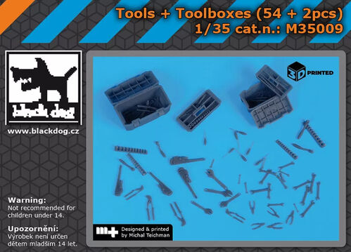 Black Dog M35009 Tools and Toolboxes (54 + 2 pcs / 3D-Printed)