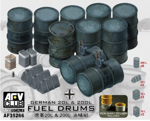 AFV Club 35266 German WWII 20l and 200l Fuel Drums