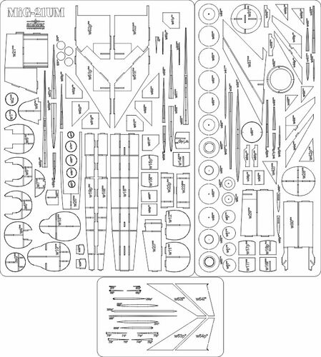 Answer MSM-036-SZK MiG-21 UM - Laser Cut Frames