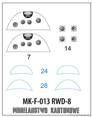 Modelarstwo kartonowe A-FL-013 RWD-8 folia + elementy