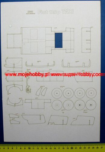 Answer KH-07-2016-SZK Fiat 125p Taxi - Laser Cut Frames, Details
