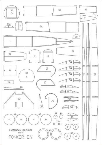 Kartonowa Kolekcja AKC-14 Wręgi do KKL14 Fokker E.V