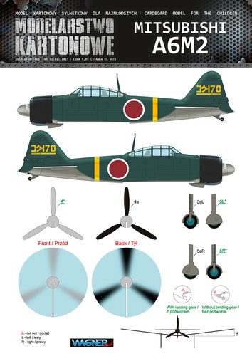 Modelarstwo kartonowe 50-01 Mitsubishi A6M2