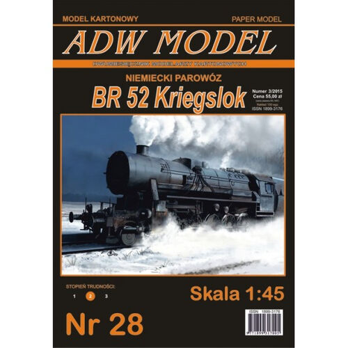 ADW Model 03-2015 BR 52 Kriegslok - German Steam Locomotive
