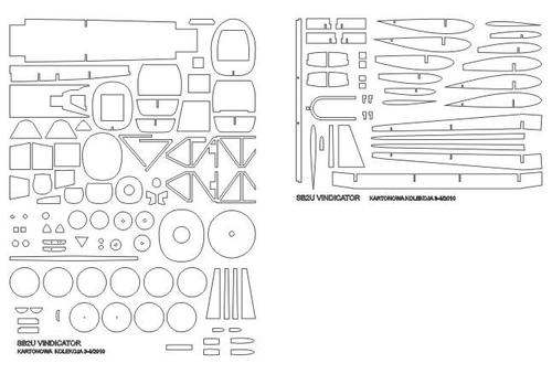 Kartonowa Kolekcja AKC-10 Wręgi do KKL10 Vought SB2U VINDICATOR