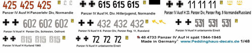 NEW! Peddinghaus-Decals 4733 Panzer IV Ausf.H Late (1944-1945)