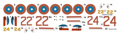 NEW! Peddinghaus-Decals 4669 US Aces 94th Aero Part 3 - Hamilton Coolidge & Harvey Weir Cook