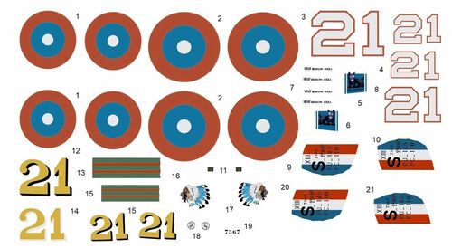 NEW! Peddinghaus-Decals 4695 Spad S.XIII - US Aces of WWI 103rd & 213th Aero, Frank Hunter & Wilbert White