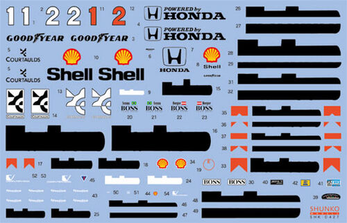 NEW! Shunko Models D427 McLaren Honda MP4/7 - Decal Set (for Tamiya Kits)