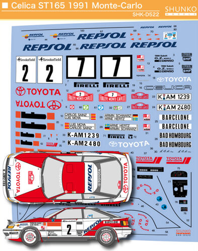 NEW! Shunko Models D522 Toyota Celica GT-Four (St165) 1991 Monte Carlo Rally Winner - 1991 Monte-Carlo (for Beemax Kits)