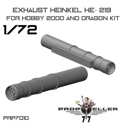 77propeller 7010 Heinkel He-219 - Exhaust Set (for Hobby 2000 and Dragon Kits)