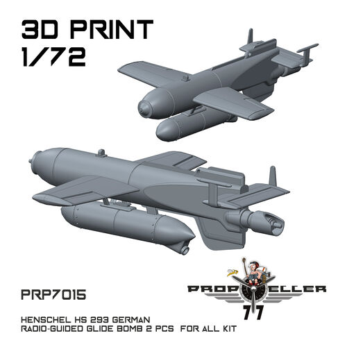 NEW! 77propeller 7015 Henschel Hs 293 German Radio-Guided Glide Bomb (2 pcs / for All Kits / 3D-Printed)