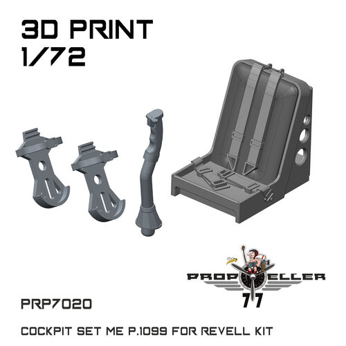 NEW! 77propeller 7020 Messerschmitt Me P.1099 - Cockpit Set (for Revell Kits / 3D-Printed)