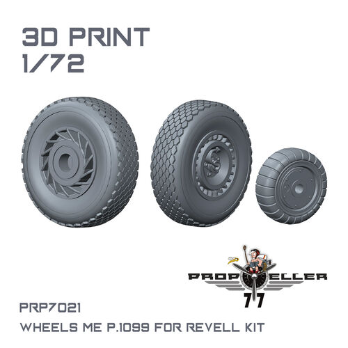 NEW! 77propeller 7021 Messerschmitt Me P.1099 - Wheels (for Revell Kits / 3D-Printed)
