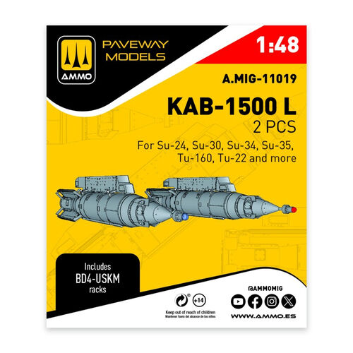 NEW! AMMO of Mig Jimenez 11019 KAB-1500 L (2 pcs / 3D-Printed)