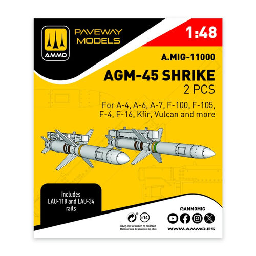 NEW! AMMO of Mig Jimenez 11000 AGM-45 Shrike (2 pcs / 3D-Printed)