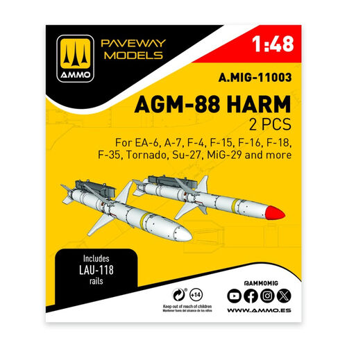 NEW! AMMO of Mig Jimenez 11003 AGM-88 HARM (2 pcs / 3D-Printed)