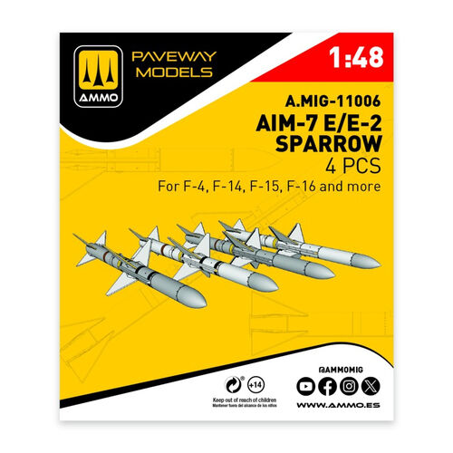 NEW! AMMO of Mig Jimenez 11006 AIM-7 E/E2 Sparrow (4 pcs / 3D-Printed)