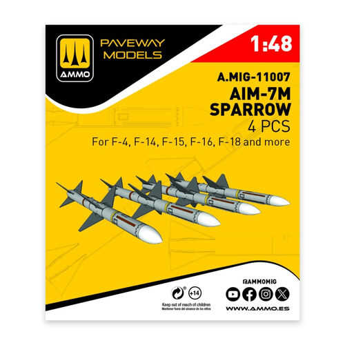 NEW! AMMO of Mig Jimenez 11007 AIM-7 M Sparrow (4 pcs / 3D-Printed)