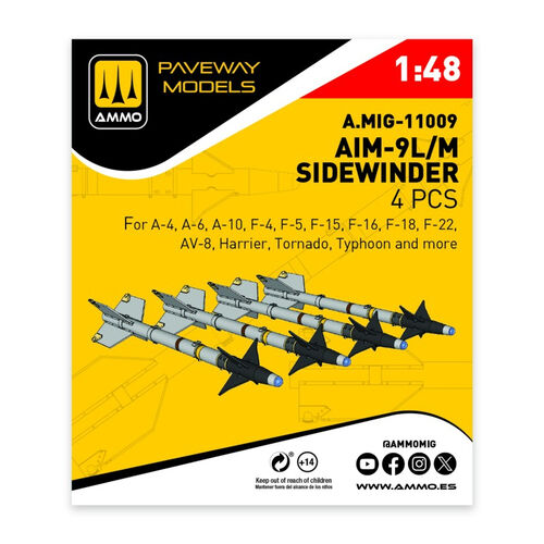 NEW! AMMO of Mig Jimenez 11009 AIM-9 L/M Sidewinder (4 pcs / 3D-Printed)
